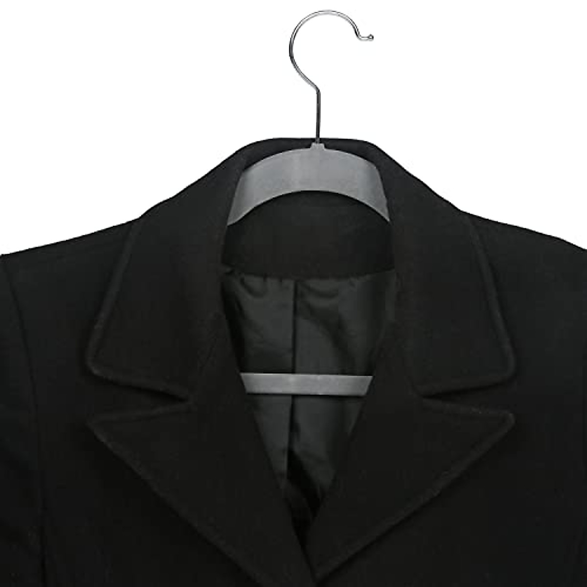 Simplify Extra Wide 21” Velvet Coat Hangers | 6 Pack | Slim Design | Heavy Duty | Holds 10 Pounds | Closet Organization | Shirt & Clothes | Grey