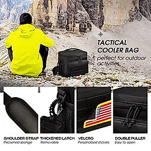 Movker Large Tactical Lunch Bag for Men - Lunch Box with Bottle Pouch, Insulated and Leakproof Cooler, Perfect for Work, Camping, and Fishing