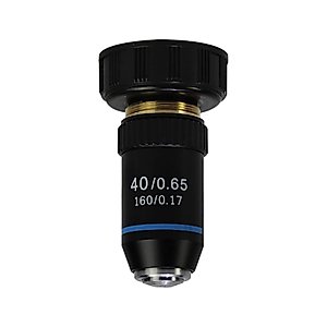 40X Microscope Objective Lens | DIN Standard 160/.17 | 20.2MM Interface | Lab Quality Objective Lens for Compound Biological Microscopes Y