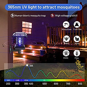 XXBUGS Solar Bug Zapper,Cordless Mosquito Killer,Insect Killer, Fly Zapper, Efficient Bug Lamp for Outdoor Wall, IP65 Waterproof,Includes Winter LED Solar Wall Lights (Wall)