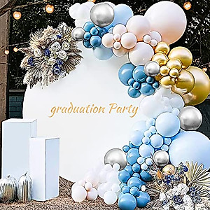 WENMER White Round Backdrop Cover, 6.5 x 6.5ft White Circle Backdrop Background Cover, Cotton-Polyester Blended Fabric Photo Backdrop for Photography Banquet Birthday Bridal Shower Party Wedding Decor