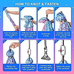 Levligle Sensory Swing for Kids Indoor - Outdoor Double-Layer Hammock Swing Special Needs Sensory Joy Therapy Cuddle Chair with 360° Swivel Hanger Kit Adjustable Swing for Aspergers Autism ADHD Adults