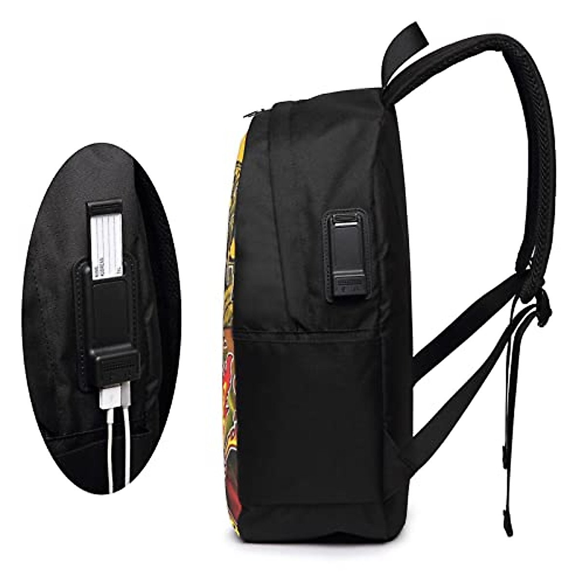 HatChetMan ICP 17 in Backpack USB Charger Bookbag Laptop Bag Bookbag Unisex Classic Fashion Backpack