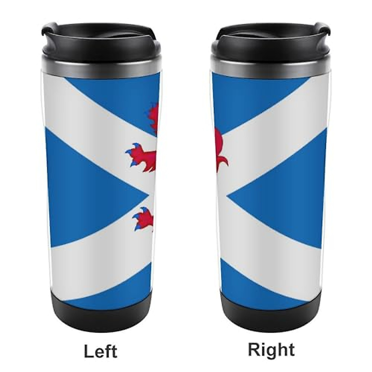 Flag of Scotland with Lion Rampant Travel Coffee Mug Reusable Insulated Drinking Cup with Lid for Home Outdoor Works 13 Oz