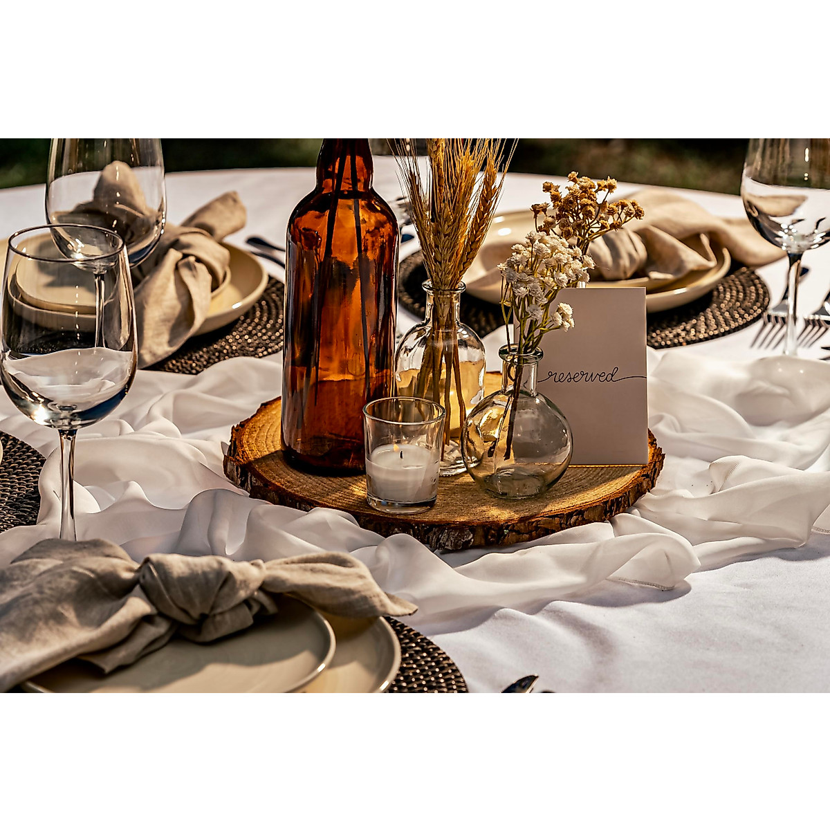 Set of (14) 12-13" Wood Slice centerpieces for Tables, Rustic Wedding Decorations, Wedding Decorations for Tables, Natural Wood Slices! (14)