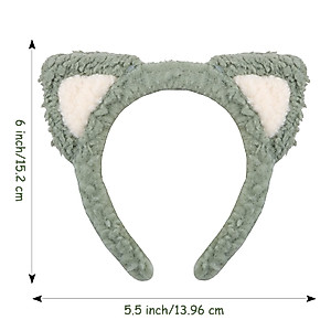 Ondder 3 Pack Car Ear Headbands for Women Cute Spa Headband for Washing Face Cat Ear Skincare Headbands Face Wash Skincare Makeup Shower Headband Head Bands for Women (White, Green, Navy Blue)