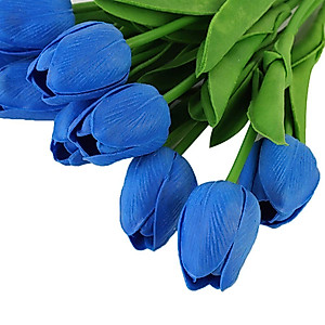 10PCS Artificial Flowers Bend Randomly PU Plastic Tulip Artificial Flowers Real Touch Silk Flower for Wedding Bridal Party Home Holidays Garden Birthday Office Décor DIY