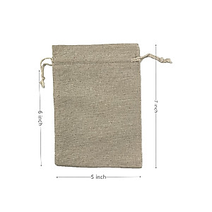 Palmhomee Pack of 24 Cotton Bag with Drawstring Reusable Muslin Bag Natural Cotton Pouches Canvas Bag Fabric Sachet Bag Linen Bag for Wedding and Party Home Storage (5x7 Inch)