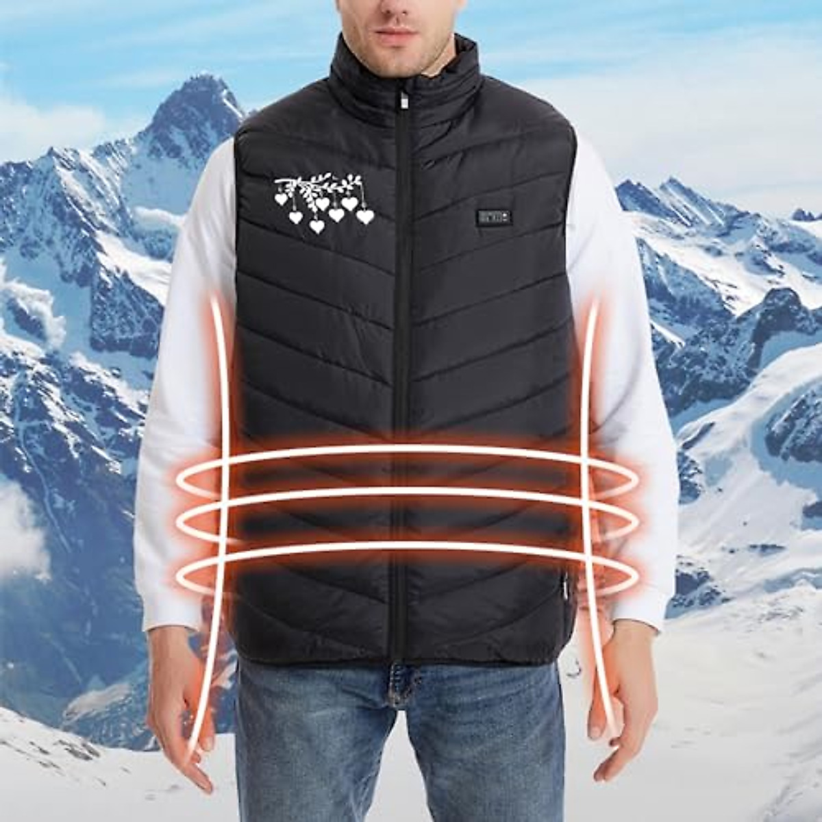 ysgfhgjw deals of the day lightning deals Heated Vest for Men and Women, USB Rechargeable Heated Jacket Electric Heating Vest, Not Included Battery Black S