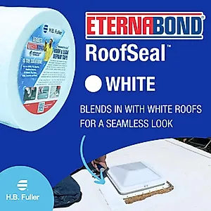 EternaBond RoofSeal White 4" x50' MicroSealant UV Stable Roof Seam Repair Tape | 35 mil Total Thickness | EB-RW040-50R - One-Step Durable, Waterproof and Airtight Repair