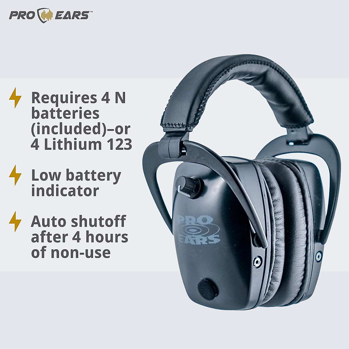 Pro Ears Pro Tac Slim ​Gold Ear Muffs, Military Grade Electronic Hearing Protection & Amplification, DLSC Tech, Made in USA