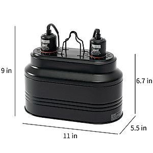 Protover Dual Dome Reptile Light Fixture for Reptile Heat Lamp, 9 inches Reptile Heat Lamp Fixture Combo Kit with 2 Independent Switches to Heat Lamp for Reptiles, Amphibians, Tortoise (Max 160W)