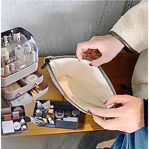 TRITFIT SPORTS- Makeup bag, Cosmetic bag, travel bag, for women, toiletries bag, makeup storage bag, polkadot