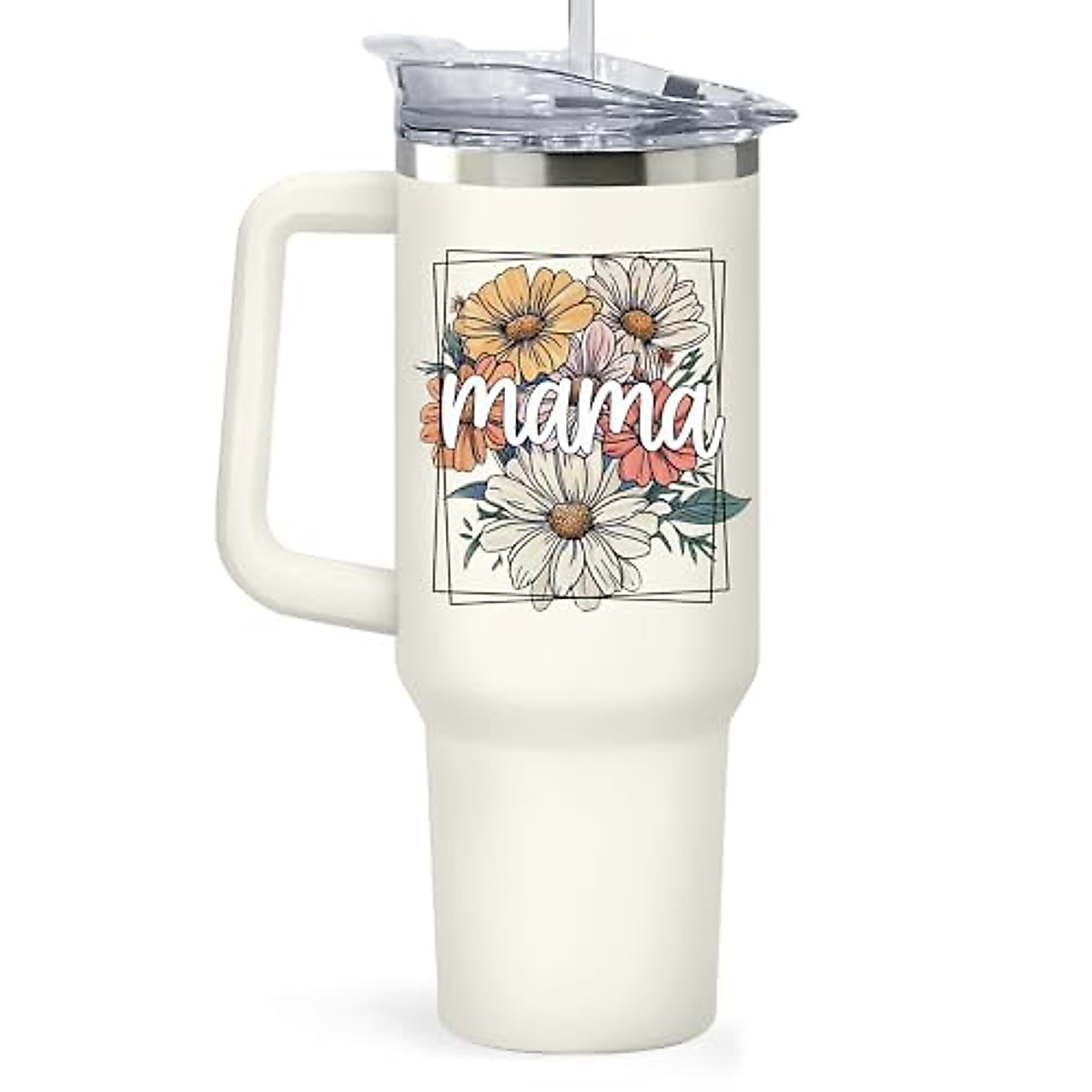 Noni Personalized Mama Tumbler, Custom Mama Tumblers With Handle And Straw, New Moms Gifts, Mothers Day Tumbler Gifts, Mommy Cups, Inspirational Mom Mug