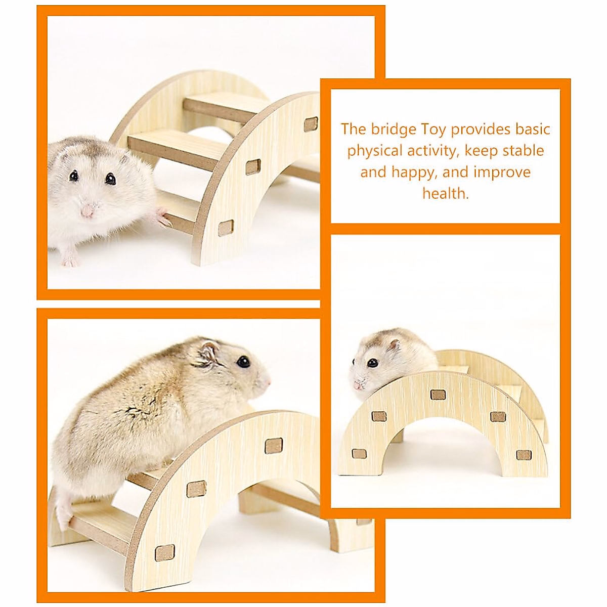 POPETPOP Hamster Toy Bridge Hamster Training Ladder Chinchilla Bridge Toy Hamster Bridge Platform Chinchilla Ladder Toys Hamster Wood Bridge Hamster Climbing Ladder Wooden Pet Tableware