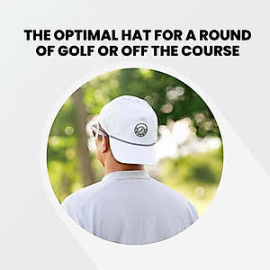 Stripebird - Golf Performance Snapback Hat Logo, White - Water-Resistant Baseball Cap for Men and Women - Rope Hat