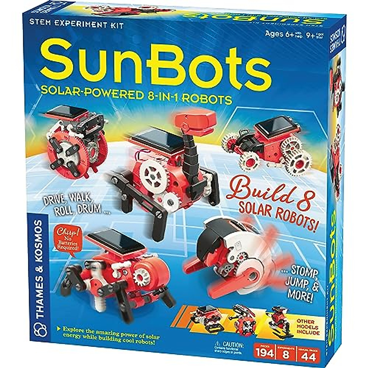 Thames & Kosmos SunBots: Solar-Powered 8-in-1 Robots STEM Experiment Kit | Build 8 Cool Solar-Powered Robots | No Batteries Required | Learn About Solar Energy & Technology | Solar Panel Included
