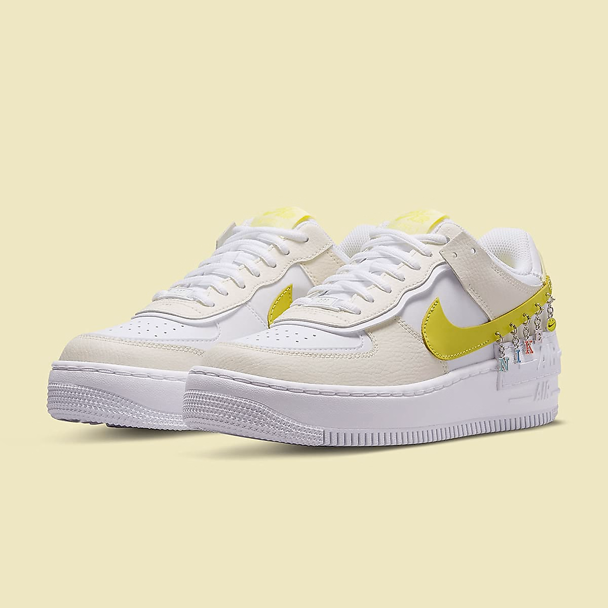 Nike Women's Shoes Air Force 1 Shadow SE Pale Ivory Light Zitron DJ5197-100 (Numeric_9)