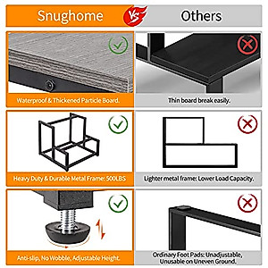 Snughome Wooden Step Stools for Adults Kids, Steping Stool for High Bed with 500 LB Load Capacity, Bedside Step Stool for Bedroom, Bathroom and Kitchen, Self-Assembly(Grey)