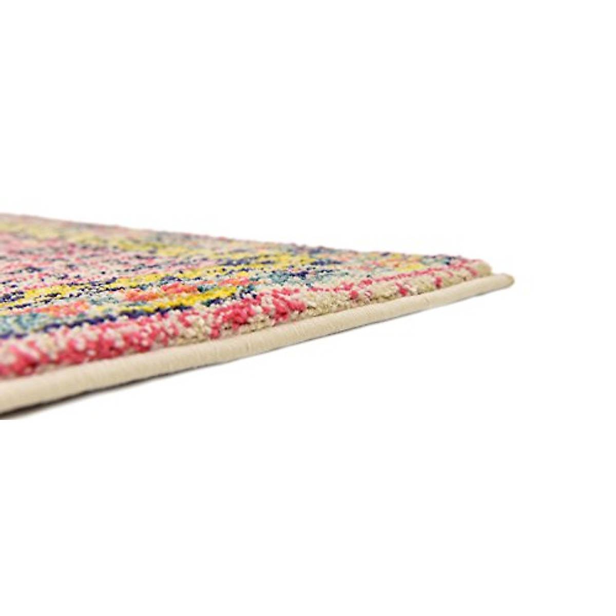 Unique Loom Monterey Collection Vintage Bohemian Inspired with Distressed Tribal Design Area Rug (5' 0 x 8' 0 Rectangular, Pink/ Yellow)