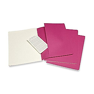 Moleskine Cahier Journal, Soft Cover, XL (7.5" x 9.5") Ruled/Lined, Kinetic Pink, 120 Pages (Set of 3)