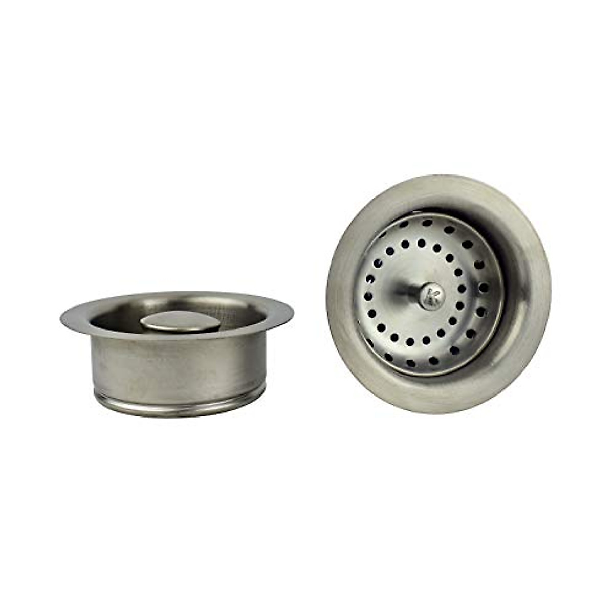 Plumb Pak K5475DSBN Double Bowl Kitchen Sink Strainer and Garbage Disposal Flange Set, Brushed Nickel