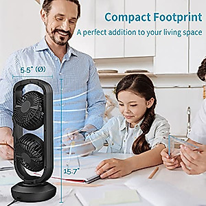 Dr. Prepare 12 Inch Tower Fan and 15 Portable Small Desk Tower Fan with Tilt and Oscillating Bundle