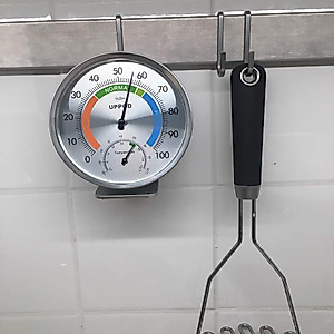 LittleGood 5" Indoor Outdoor Hygrometer/Thermometer, Humidity Gauge Indicator Temperature Humidity Monitor, Analog Hygrometer Humidor (English Version)