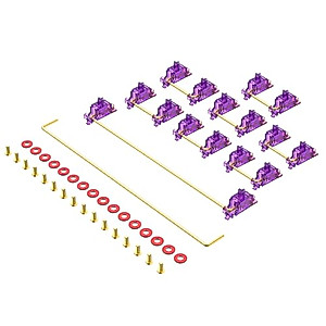 DUROCK Stabilizers V2, Screw in Stabilizers with 2u 6.25u 7u Wires, PCB Mount Keyboard Stabilizers for Mechanical Keyboards (V2 Purple 100% Kit)
