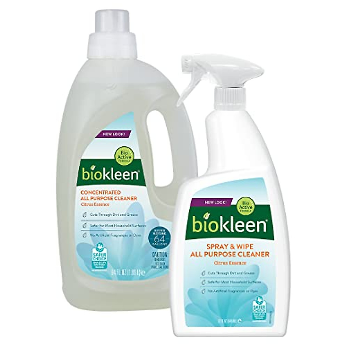 Biokleen Natural All Purpose Cleaner - Makes 64 Gallons, Trigger Refill - Super Concentrated, Eco-Friendly, Plant-Based, No Artificial Fragrance, Colors or Preservatives - Packaging May Vary