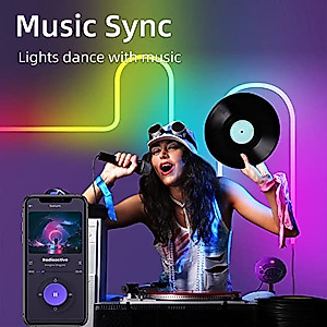 hyrion Dynamic Neon Rope Lights 16.4ft Outdoor Waterproof Cuttable RGBIC Rope Lights with Music Sync, DIY Design, Works with Bluetooth APP, Led Strip Lights for Wall Decor Bedroom Living Game Room