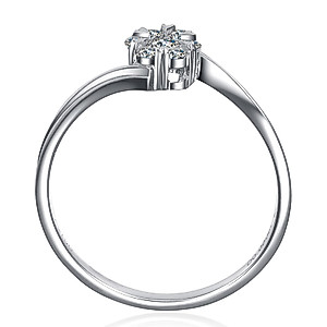 WSX Pure Gold Engagement Ring Women 0.6cttw Round Moissanite Wedding Promise Halo Ring Twisted for Her