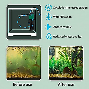 FREESEA Aquarium Power Filter Pump: 5 Watt Pump Internal Filter Increase Oxygen 4 in 1 Pump | 132 GPH for Up to 150 Gallon