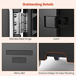 Goplus Hot Box for Catering, 5 Full-Size Pans Insulated Food Pan Carrier with 81 Quart Capacity, Wheels, Handle,Food-Grade LLDPE Material, Portable Food Warmer Box for Restaurant Canteen Hotel