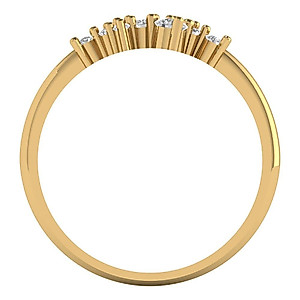 0.17 ct Brilliant Round Cut Clear Simulated Diamond 14k Yellow Gold Wedding Engagement Promise anniversary Band Sz 5.75