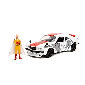 One Punch Man 1:24 1974 Mazda RX-3 Die-cast Car & 2.75" Saitama Figure, Toys for Kids and Adults