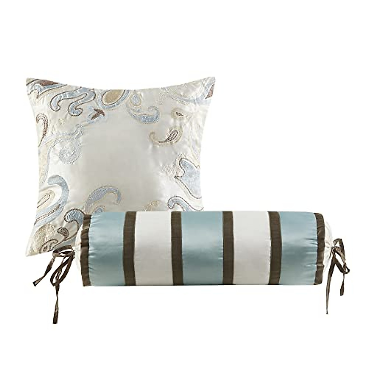 Madison Park Aubrey Reversible Quilted Bedspread Set, Solid Reverse Summer Breathable, Lightweight All Season Bedding Layer, Matching Shams, Bedspread King(120"x118"), Blue 5 Piece