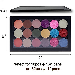 Coosei Acrylic magnetic Makeup Palette Empty magnetic Eyeshadow Palette with clear removable lid