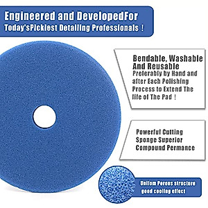 CAR'S GIFT 5" polishing pads,for DA or Rotary polishing and Air Polisher,4 grits from coarse to fine, meet your different polishing needs(4Items)