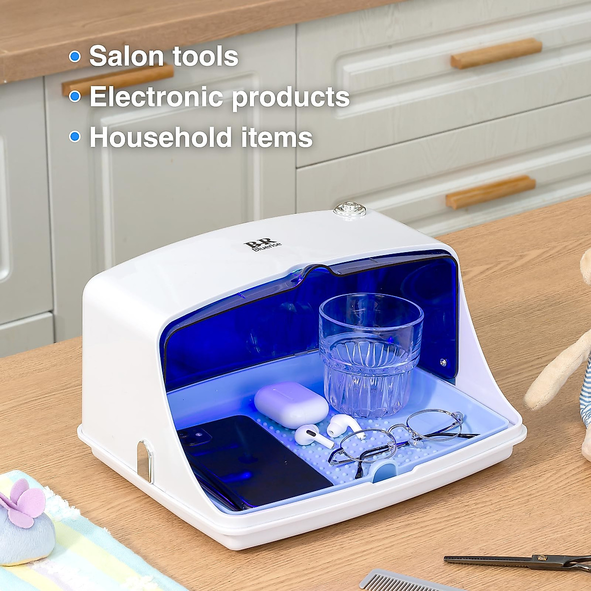 BRBLUERISE UV Sanitizer Box Professional Home Appliances Salon LED UV Light Sanitizer For Phone Baby Bottle Cleaning Beauty Tools