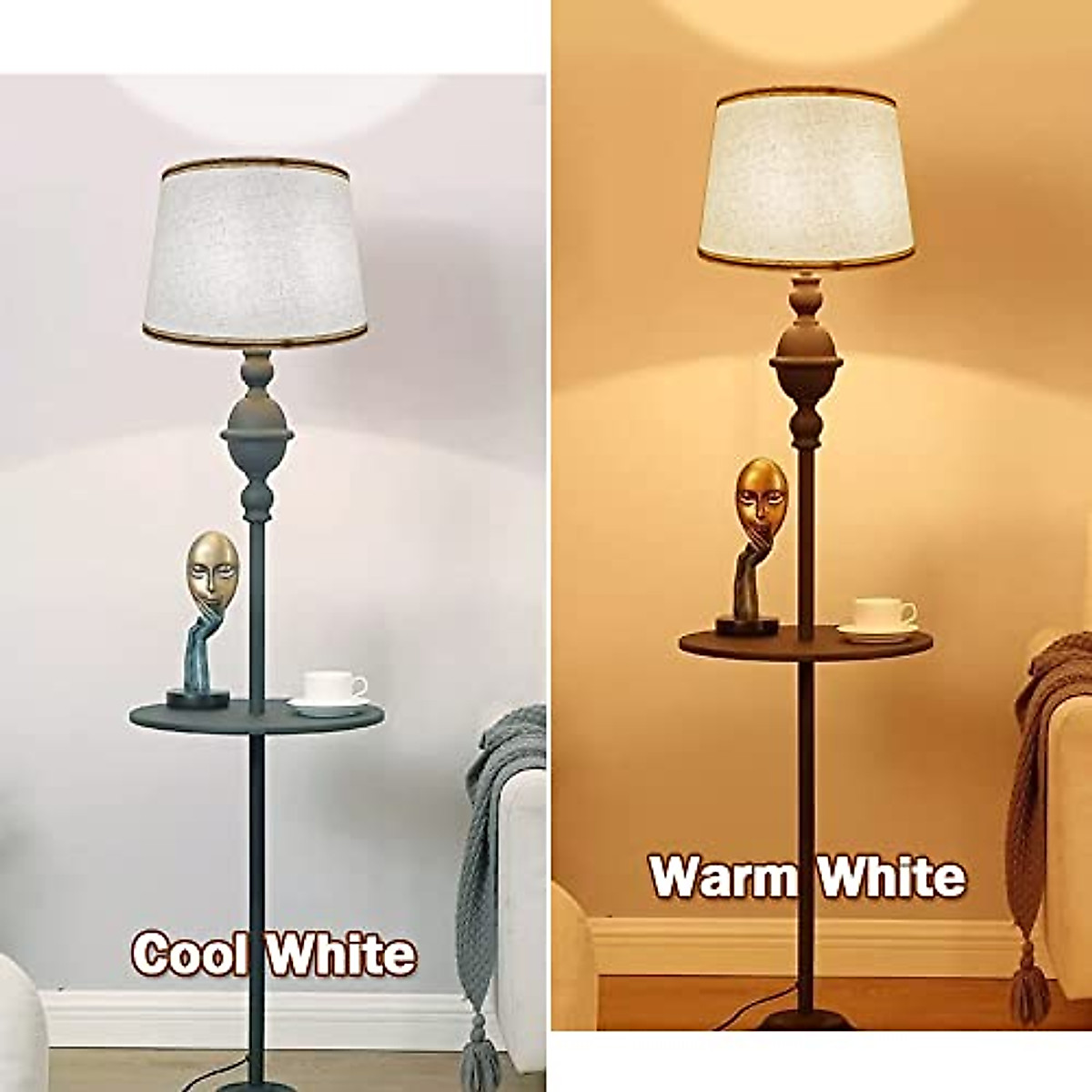 Lamp Shades Set of 2, Drum Lampshades for Table Lamps, Fabric Lamp Shade 9.8" Top x 11.8" Bottom x 7.8" High, Natural Linen Lampshade, Spider Fitter, Easy Assembly Required