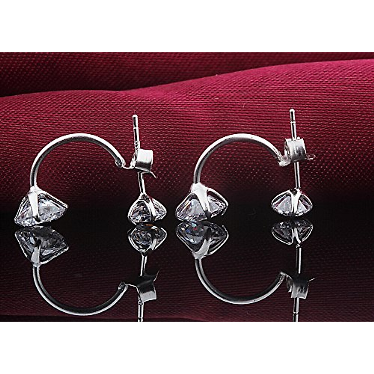 Infinite U 925 Sterling Silver Double Ball Earrings Jacket Front Back 2 in 1 Stud Earrings (A)