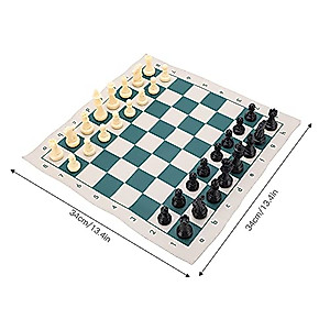 YEmirth Portable Chess & Checkers Set, 2 in 1 Travel Board Games for Kids and Adults, Folding Roll up Chess Game Sets,Tournament Thick Mousepad Mat with Storage Bag