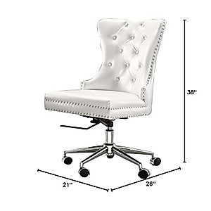 Best Quality Furniture OC39-A Office Chair, White Faux Leather