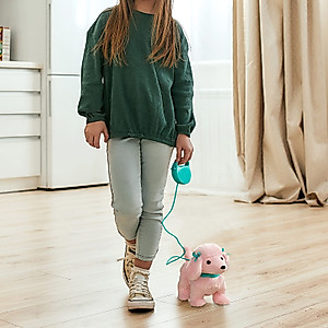 HollyHOME Plush Animated Puppy Poodle Puppy Dog Toy Pet with Remote Control Leash Walking,Barking and Waging Tails Electronic Puppy 12 Inches Gifts for Kids