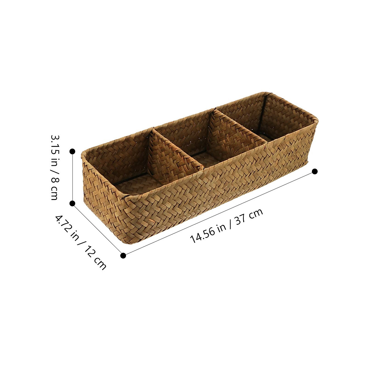 DOITOOL Small Woven Basket 1pc 3 Woven Storage Box Straw Coffee Food Willow Basket