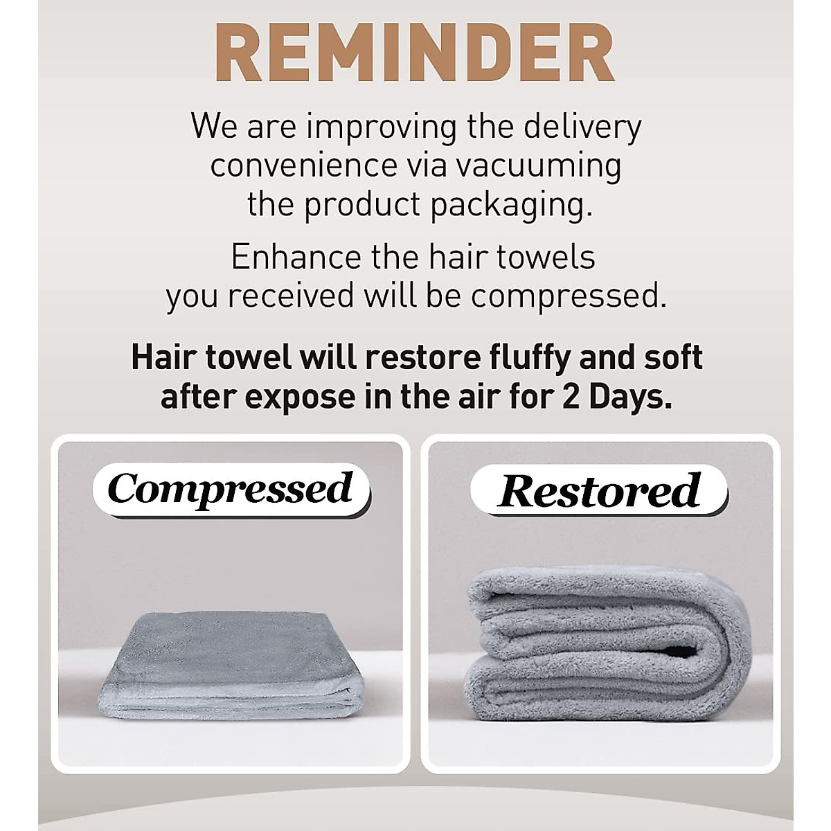 Hicober Microfiber Hair Towel, 3 Packs Hair Turbans for Wet Hair, Drying Hair Wrap Towels for Curly Hair Women Anti Frizz(Grey,Blue,Grey)