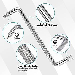 DURATECH 12-Piece Magnetic Screwdriver Set, 5 Phillips and 5 Slotted Tip S2 Alloy Steel Screwdriver Set, 1 pc Magnetizer Demagnetizer, 1 pc CR-V Offset Screwdriver, Storage Tray Included