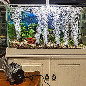 SEAJOEWE Commercial Air Pump 18 Watt Single Outlet, 6 Valve Manifold for Aquarium, Fish Tank, Fountain, Pond & Hydroponics, 396 GPH, Silver