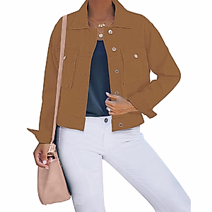 luvamia Light Jean Jacket For Women Light Denim Jacket Denim Tops For Women Chamarra De Mezclilla Para Mujer Brown Jacket Y2K Rodeo Jackets For Women Iced Coffee Size Medium Size 8 10
